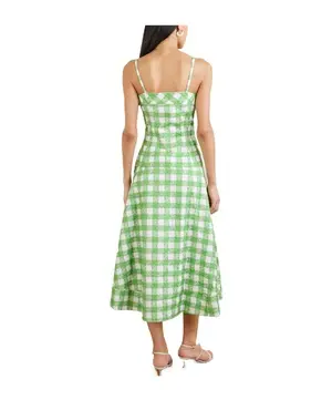 Rosie Assoulin Checked Cotton Midi Dress