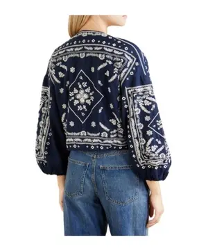 Veronica Beard Cropped Embroidered Cotton-blend Poplin Jacket