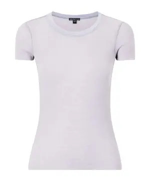 JAMES PERSE Ribbed Cotton And Cashmere-blend T-shirt - White