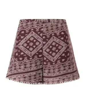 Veronica Beard Printed Cotton-blend Voile Shorts - Red