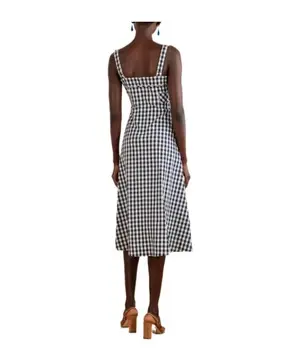 Veronica Beard Checked Stretch-cotton Cloqué Midi Dress