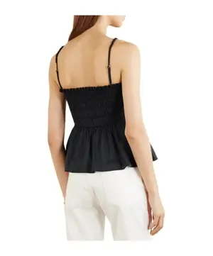 Veronica Beard Shirred Tiered Cotton-poplin Top