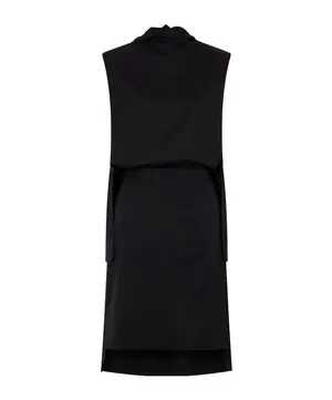 Brandon Maxwell Gathered Wool-twill Turtleneck Mini Dress