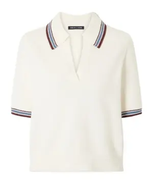Veronica Beard Striped Cotton-blend Polo Shirt