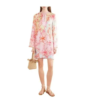 MARY KATRANTZOU Checked Floral-print Satin Midi Dress