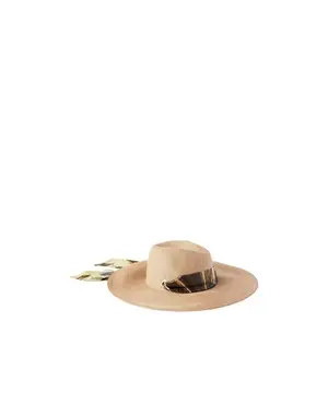 Eugenia Kim Satin-trimmed Straw Hat - Nude