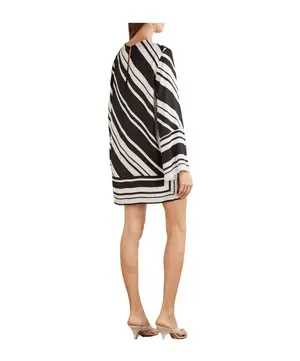 Brandon Maxwell Striped Twill Mini Dress