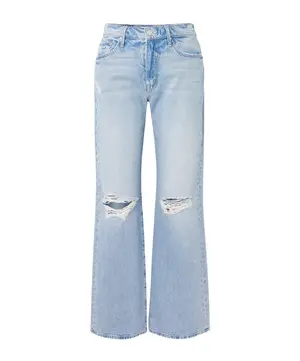 MOTHER Distressed High-rise Straight-leg Jeans - No