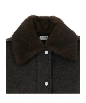 P.a.r.o.s.h Faux Fur Collar Wool Jacket