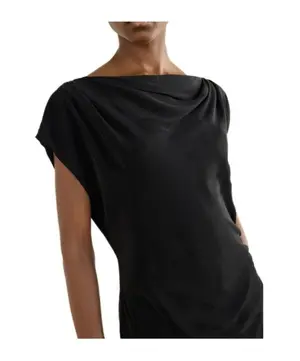 Veronica Beard Asymmetric Crinkled Crepe Shirt