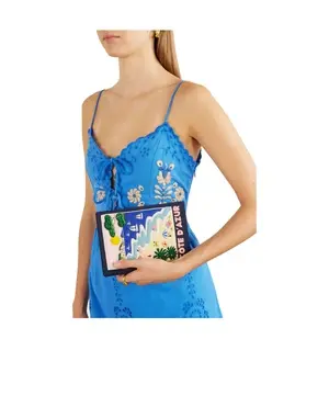 OLYMPIA LE-TAN Embroidered Canvas Clutch - No