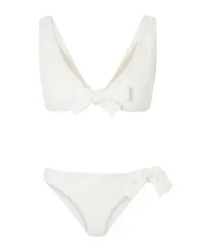 Lisa Marie Fernandez Bow Floral-jacquard Bikini