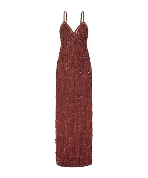 Jenny Packham Sequin-embellished Mesh Gown - Red