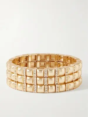 Assouline Multilayer Goldtone Crystal Bracelet