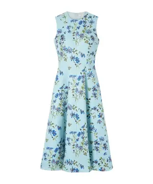 EMILIA WICKSTEAD Floral-print Faille Midi Dress - Blue