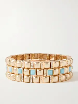 Assouline Multilayer Gold Tone Bracelet