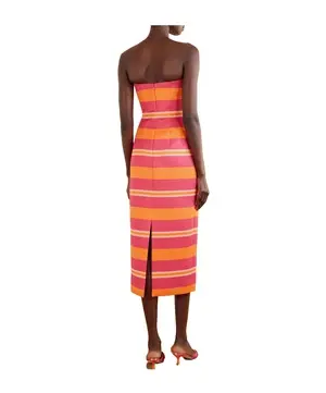 EMILIA WICKSTEAD Leila Striped Taffeta-faille Midi Dress