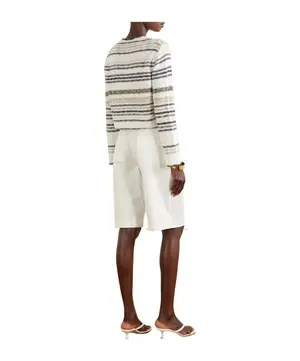 JAMES PERSE Striped Knitted Cotton-blend Sweater