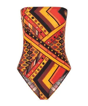 Emilio Pucci Printed Strapless Swimsuit - No