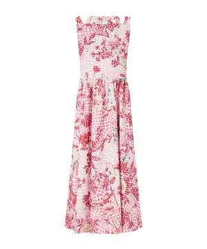MARY KATRANTZOU Checked Floral-print Midi Dress - No