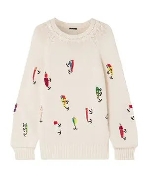 MOTHER Embroidered Cotton Sweater - No