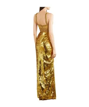 Jenny Packham Draped Embellished Tulle Gown