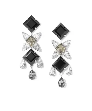 JENNIFER BEHR Blackgrey Twotone Crystal Earrings - Black