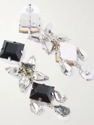 JENNIFER BEHR Blackgrey Twotone Crystal Earrings