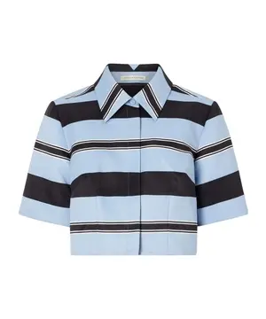 EMILIA WICKSTEAD Striped Twill Shirt - Blue