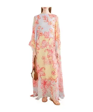 MARY KATRANTZOU Printed Fil Coupé Organza Kaftan