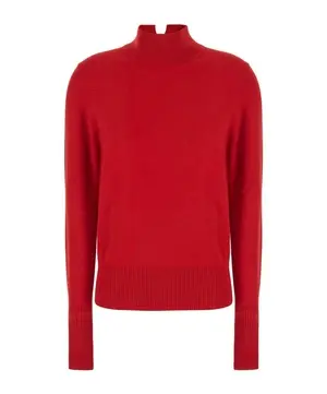Pinko High-neck Logo-patch Sweater - Red