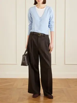 ALLUDE Cropped Knit Cardigan