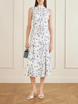 EMILIA WICKSTEAD Sleeveless Standcollar Midi Dress