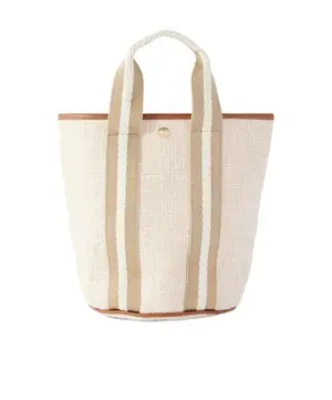 Rue De Verneuil Woven Bucket Handbag - Nude
