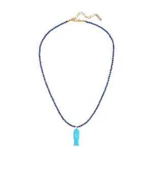 JENNIFER BEHR Bead-embellished Pendant Necklace - Blue