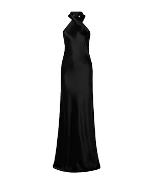 Galvan Pandora Satin Gown - Black