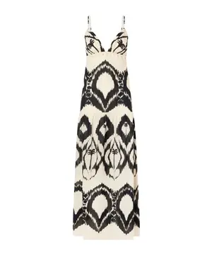 Johanna Ortiz Printed Cotton-poplin Maxi Dress - Black