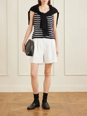 ALLUDE Striped Knit Vest
