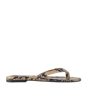 AeydĒ Snake-effect Leather Flip Flops - No