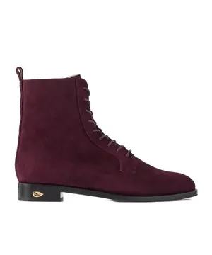 Jennifer Chamandi Solid Suede Ankle-boots - Red