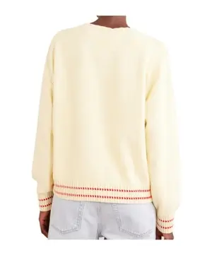 MOTHER Intarsia Knit Cotton Sweater