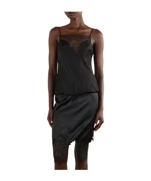 Carine Gilson Lace-trimmed Silk-satin Cami