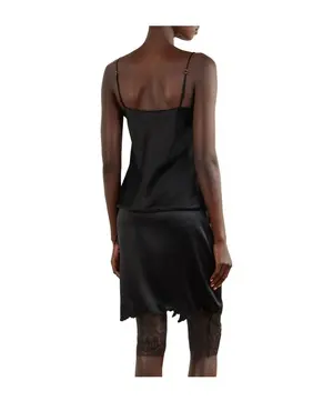 Carine Gilson Lace-trimmed Silk-satin Cami