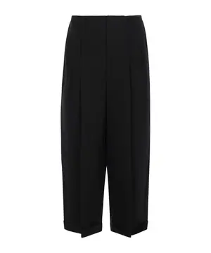 ANN DEMEULEMEESTER Agdar Pleated Tapered Trousers - Black