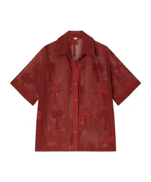 Johanna Ortiz Cotton-blend Mesh Shirt - Red