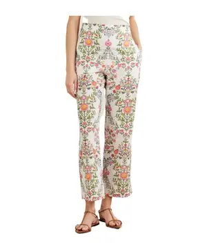 Borgo De Nor Broderie Anglaise Cropped Cotton Straight-leg Pants