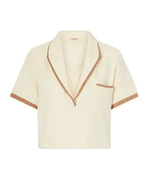 Johanna Ortiz Cropped Cotton-blend Terry Top - White