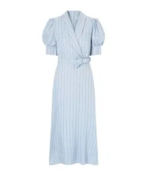 Rebecca Vallance Puff-sleeve Belted Midi Dress - No