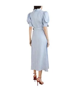 Rebecca Vallance Puff-sleeve Belted Midi Dress