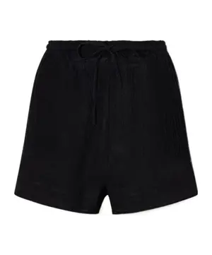 Le Kasha Tabag Linen Mini Shorts - Black